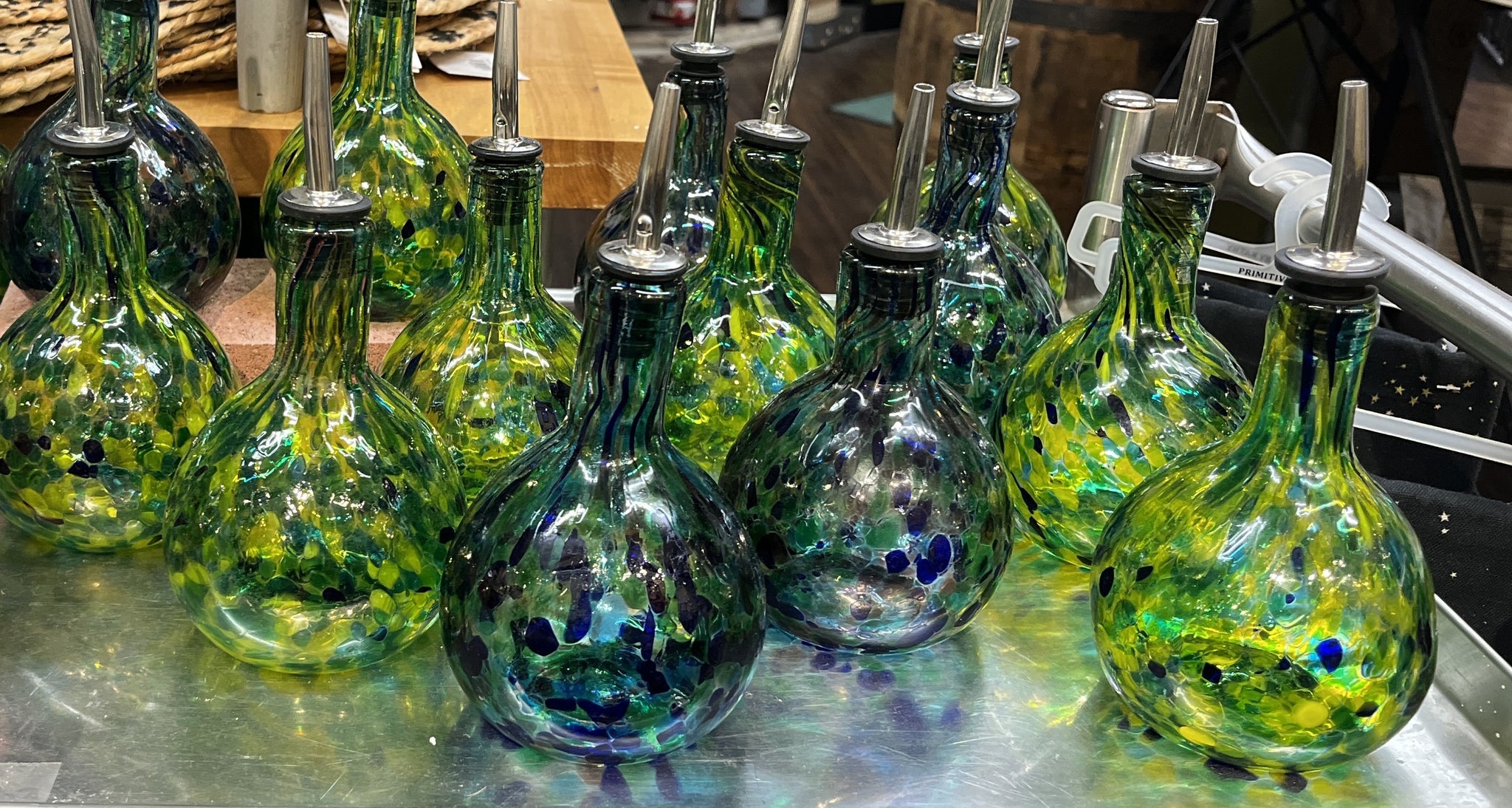 Blown glass cruet | Olive Oil Etcetera